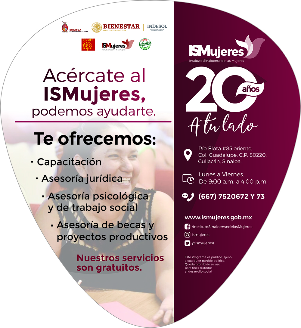 Material de difusión PAIMEF 2020 – Secretaría de las Mujeres Sinaloa